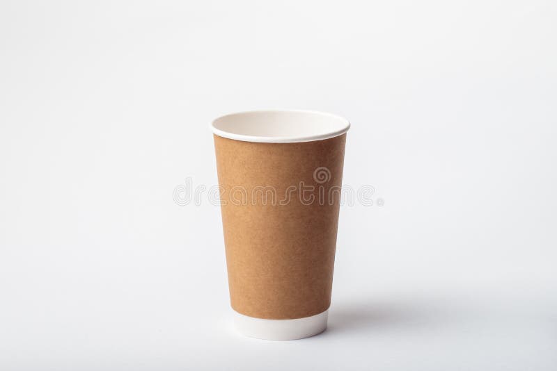Empty Paper Cup for Coffee Made from Biodegradable Brown Paper on a ...
