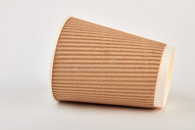 Empty Paper Cup Lying on White. Stock Photo - Image of heat, cardboard ...