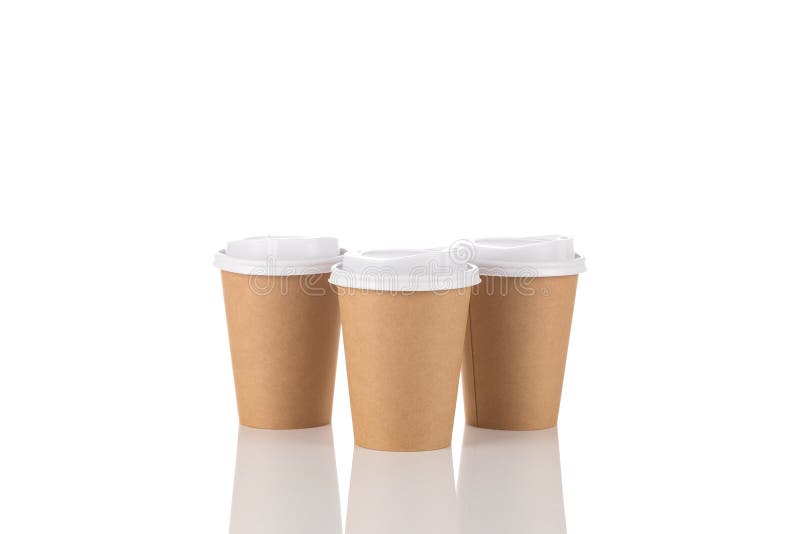 Empty Paper Cups Background Stock Photo - Image of beverage, coffee ...