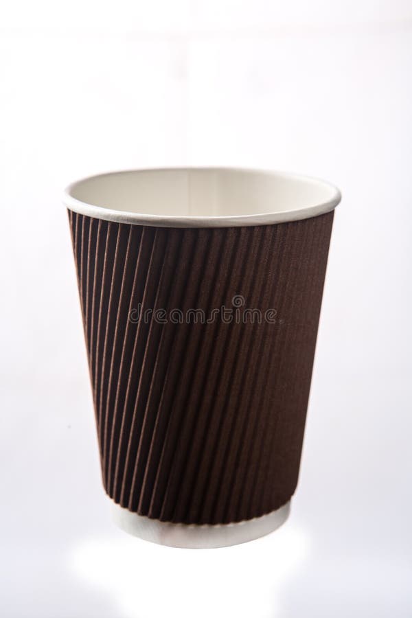 Empty Paper Glass for Tea or Coffee. One Take Away Brown Paper Cup on ...
