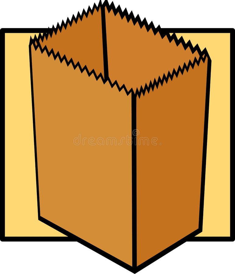 Empty paper grocery bag stock vector. Illustration of recyclable - 20972605