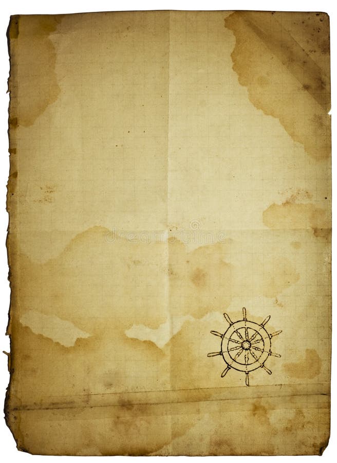 Treasure Map, Isolated on White Stock Photo - Image of fashioned, aging ...