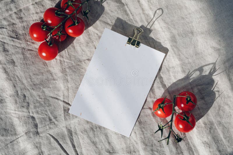 Empty Paper Mockup, Simple Sheet of Paper Template Stock Image - Image ...
