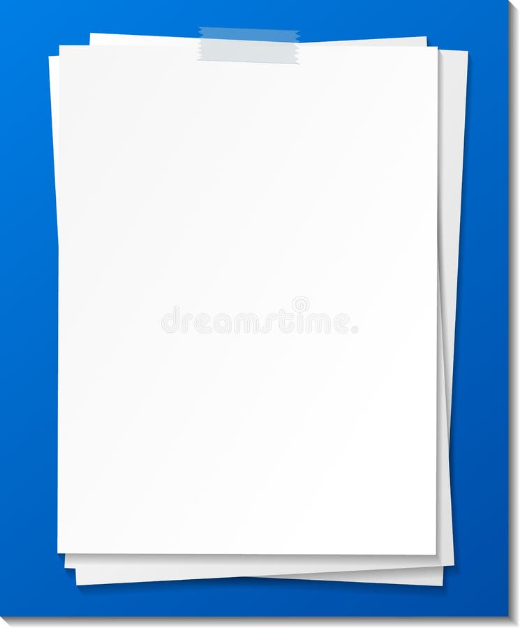Empty Paper Note Template Stick with Tape Stock Vector - Illustration ...