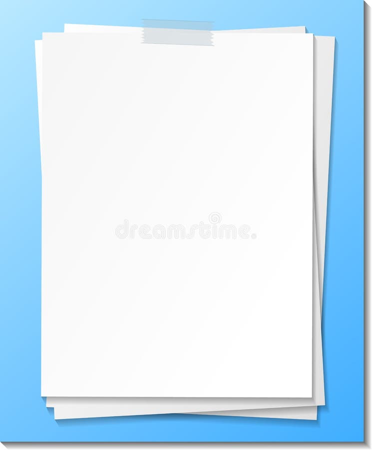 Empty Paper Note Template Stick with Tape Stock Vector - Illustration ...