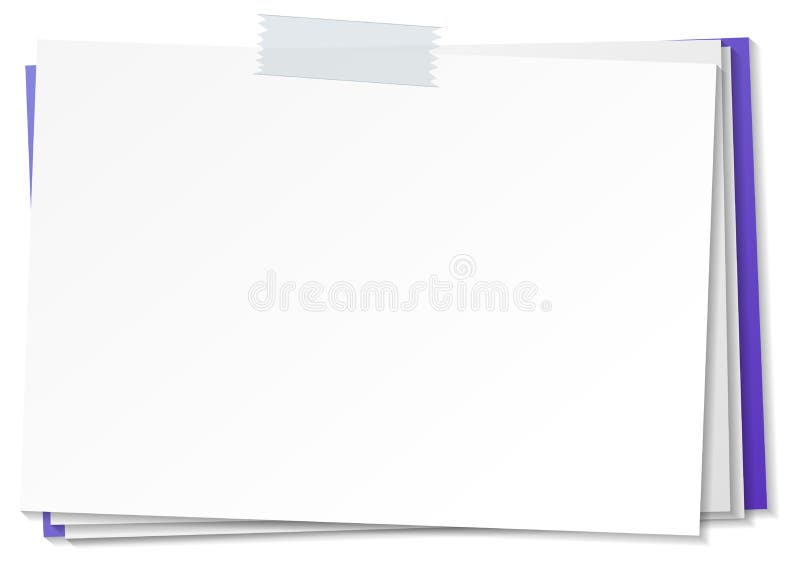Empty Paper Note Template Stick with Tape Stock Vector - Illustration ...