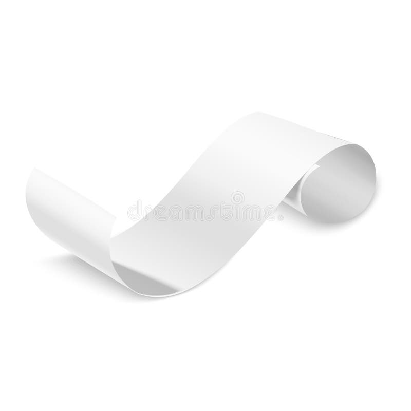 Empty Paper Page or Check Closeup. Vector Sheet Mockup. Stock Vector ...