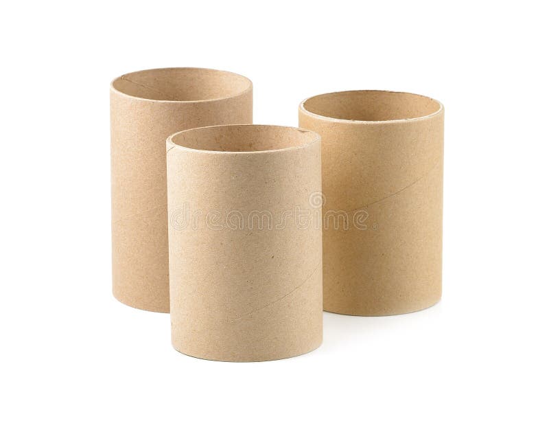 Empty Paper Roll Isolated on White Background Stock Photo - Image of ...