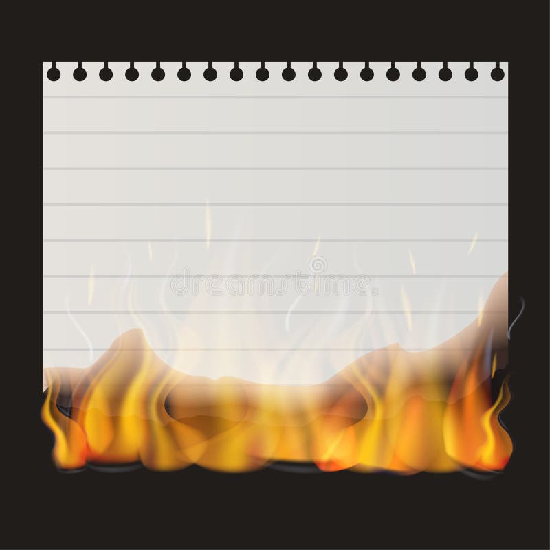 Background Design Fire On The Paper. Stock Illustration - Illustration ...
