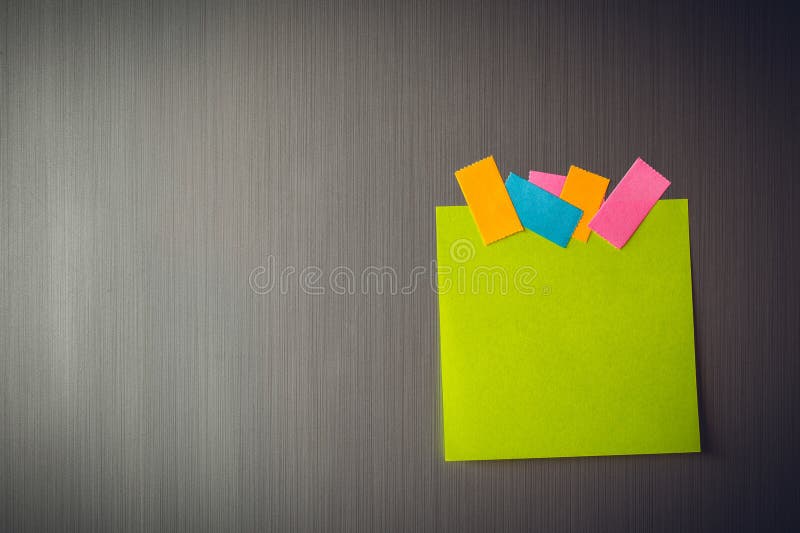 Empty Paper Sheet on Refrigerator Door with Magnetic Clip Paper Note ...