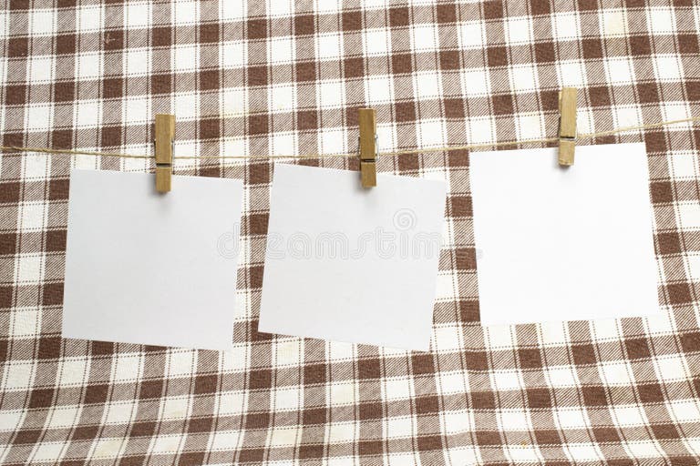 Empty Paper Sheets for Notes, Frames that Hang on a Rope with ...