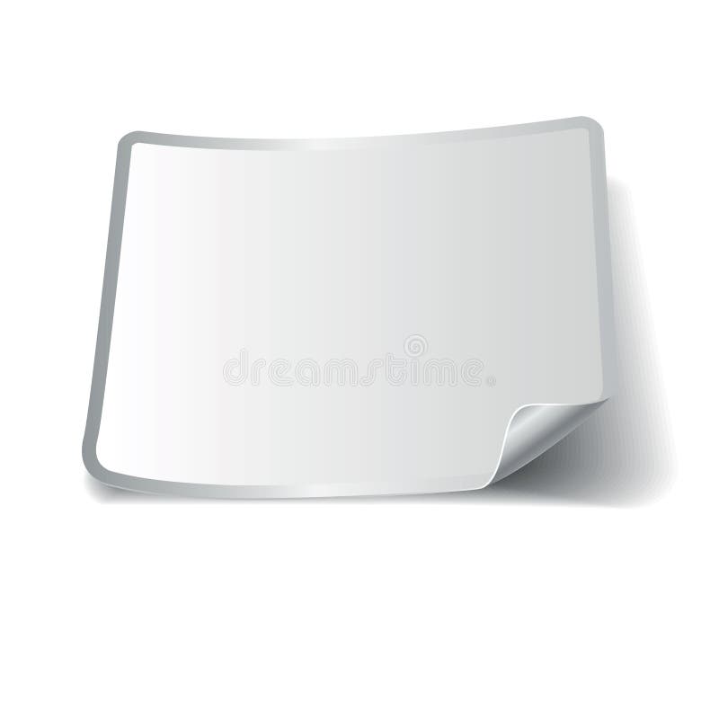 Empty Paper Sticker with Bend Corner Stock Vector - Illustration of ...