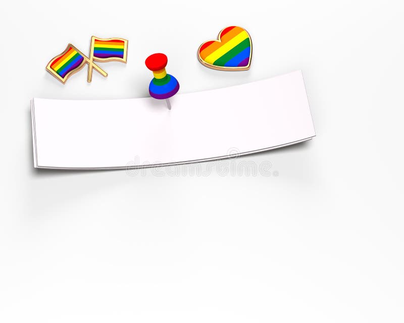 Empty Paper Strip with Copy Space for Your Text Pinned with Rainbow ...