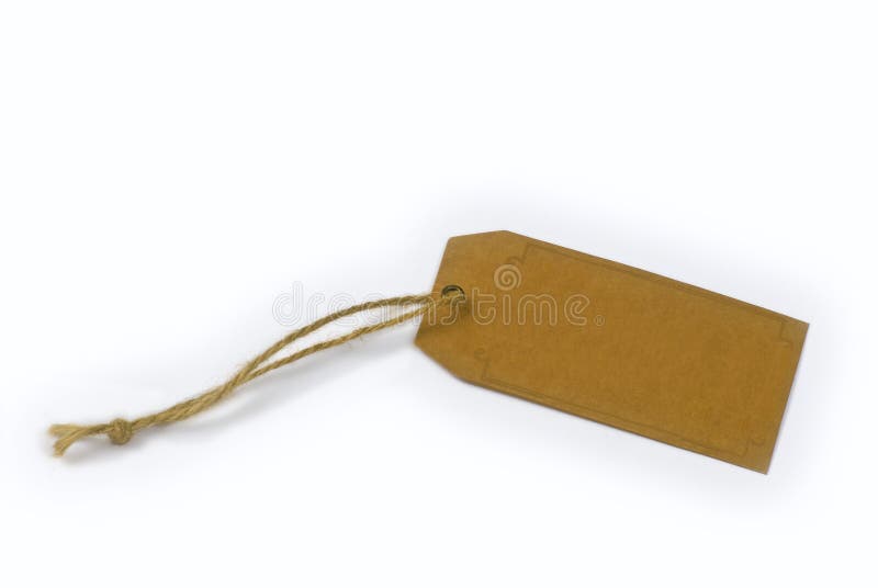 Empty Paper Tag Tied with Brown String Stock Image - Image of hang ...