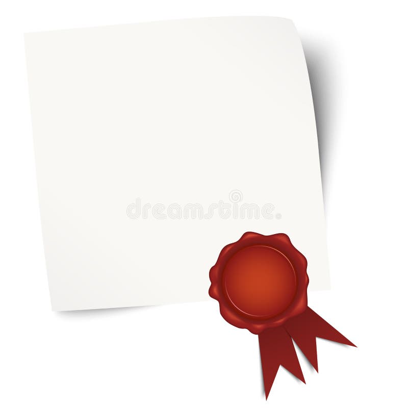 Empty paper with wax seal stock vector. Illustration of remember - 43660644