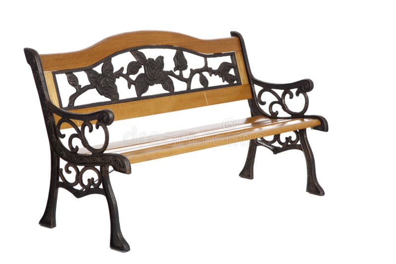 Rich Decorated Iron Park Bench Stock Photo - Image of path, wood: 5384238