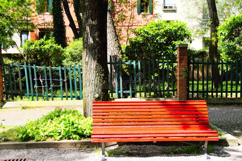 Park Bench in Venice stock photo. Image of bench, plant - 104415196