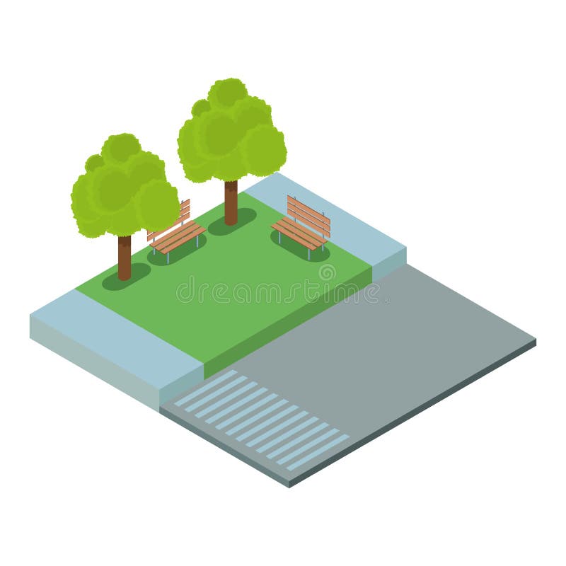 Empty park isometric stock vector. Illustration of design - 134920958