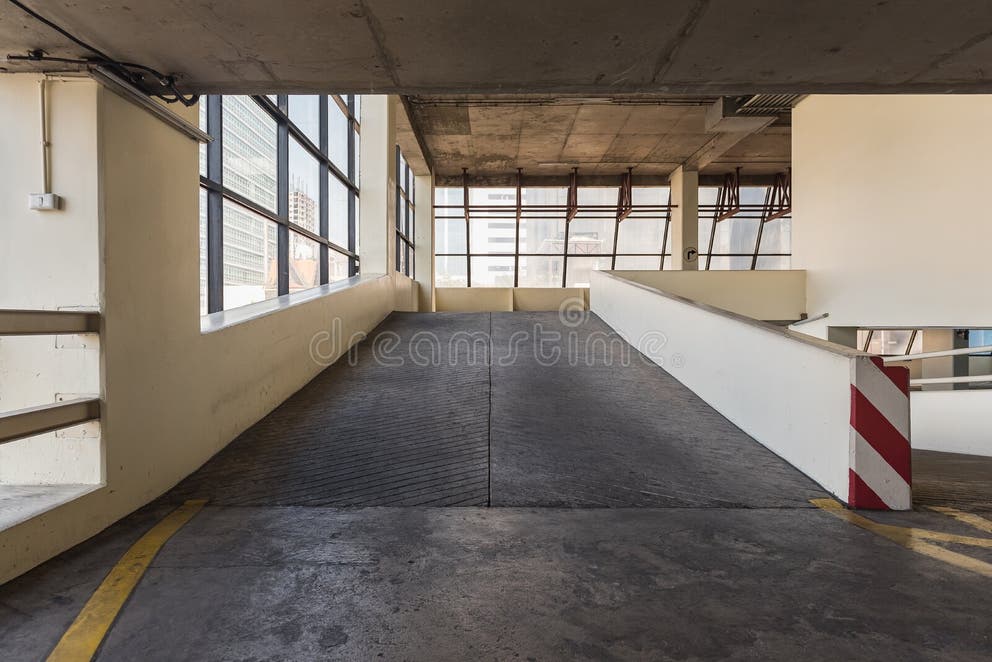 Empty Parking Deck with Ramp Stock Image - Image of design, parking ...