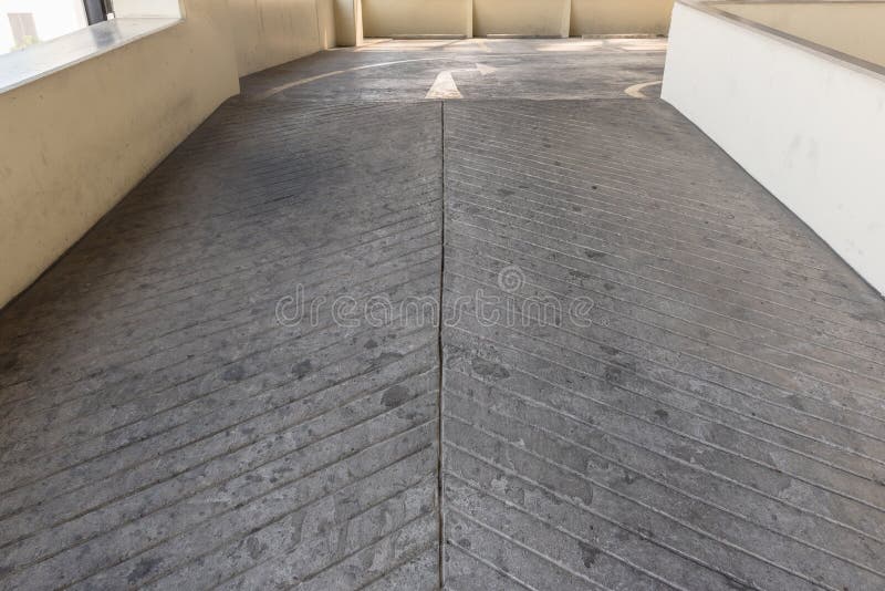 Empty Parking Deck with Ramp I Stock Photo - Image of background, floor ...