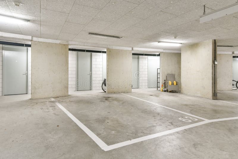 Empty Parking Garage Interior Stock Photo - Image of vehicles ...
