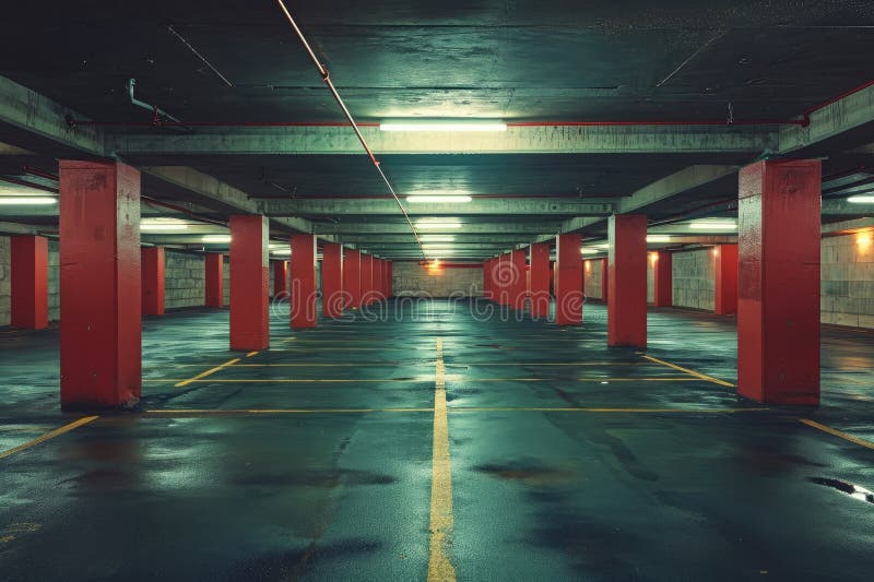 Empty Parking Lot. Background Generative AI Stock Illustration ...