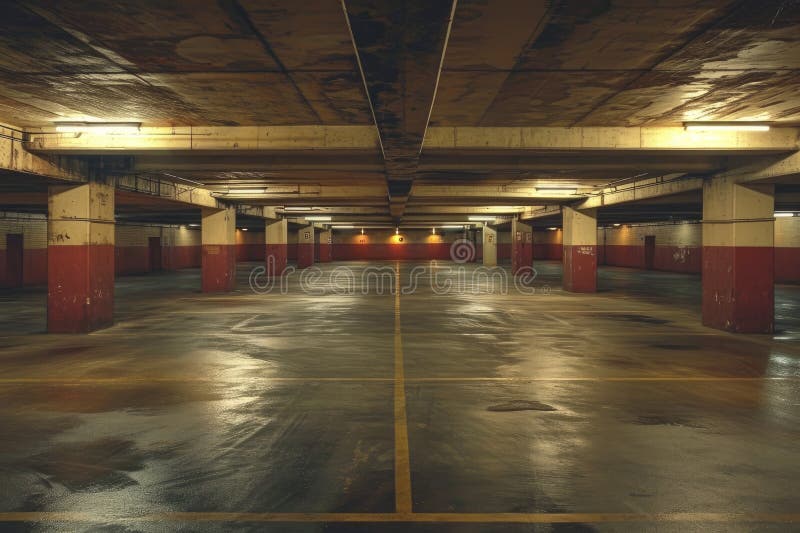 Empty Parking Lot. Background Generative AI Stock Illustration ...