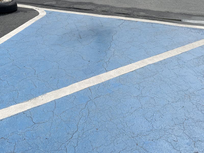 Empty Parking Lot of Blue Color Stock Image - Image of park, city ...