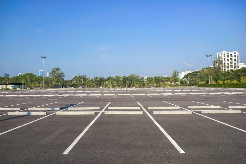 Empty Parking Lot Isolated on White Stock Image - Image of lane ...