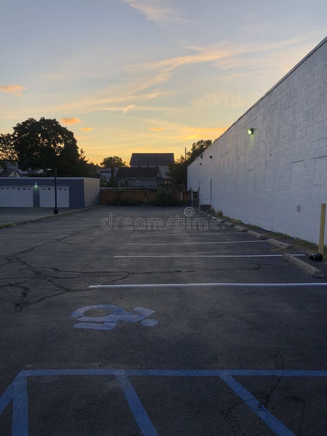 Empty parking lot stock photo. Image of handicapped - 189718314
