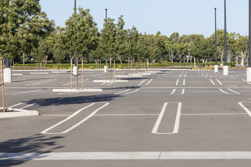 Empty Parking Lot, Free Spaces for Cars Stock Image - Image of town ...