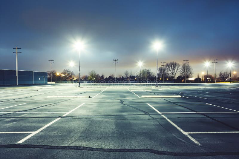 Empty Parking Lots, Aerial View. 3D Illustration Render Stock ...