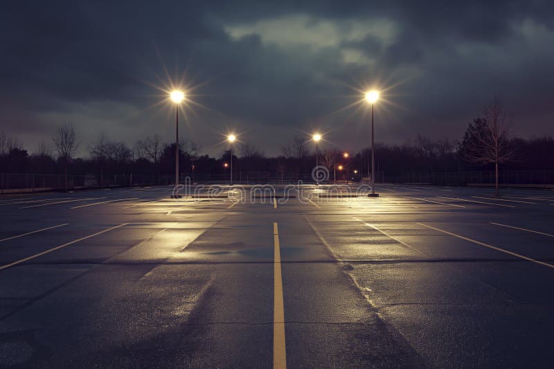 Empty Parking Lots, Aerial View. 3D Illustration Render Stock ...