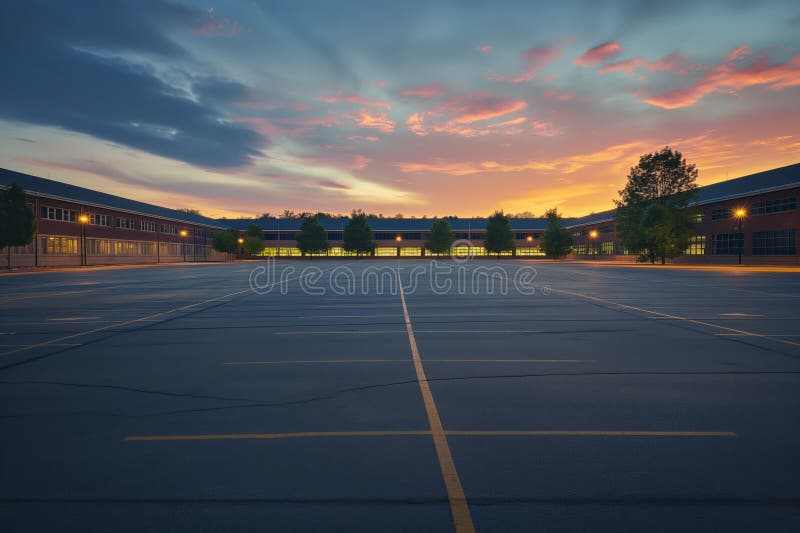 Empty Parking Lots, Aerial View. 3D Illustration Render Stock ...