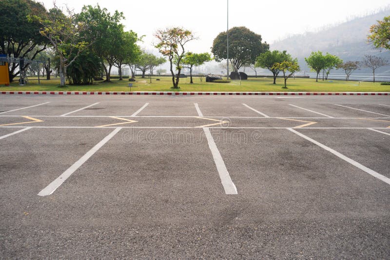 Empty Parking Lot Parking Lane Outdoor in the Park Stock Image - Image ...