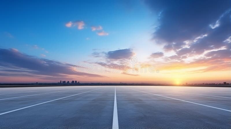 Empty Parking Lots, Aerial View. 3D Illustration Render Stock Illustration - Illustration of ...