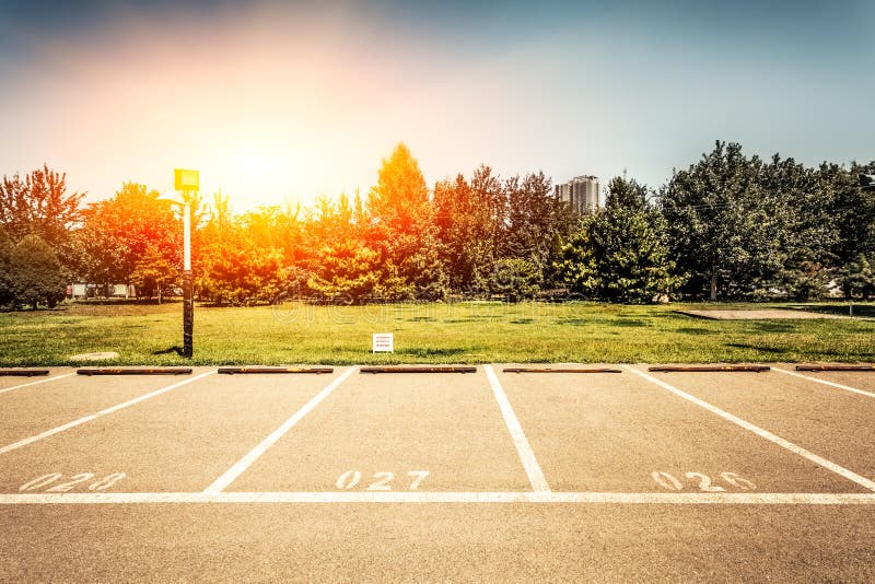 Empty parking lot stock image. Image of arrow, bright - 45858341