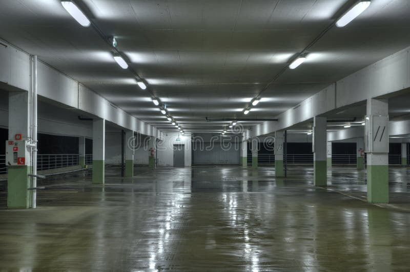 Empty Parking Lot stock image. Image of indoor, indoors - 38865741