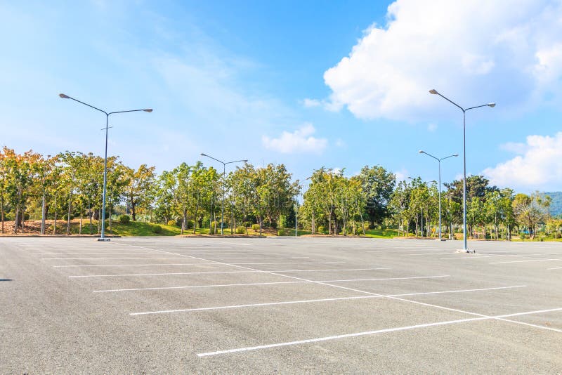 Empty parking lot stock image. Image of city, parkinglot - 52082661