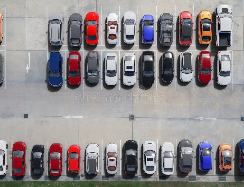 Empty Parking Lots, Aerial View. 3D Illustration Render Stock ...