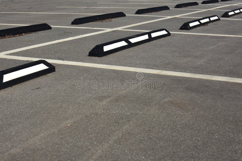 Empty Parking Space with White Lines and Curb Stock Photo - Image of ...