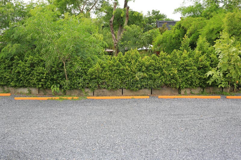 Empty Parking Spaces Outdoor in Public Park with Bumps Barrier Stock ...