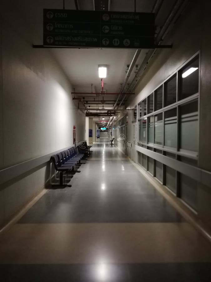 Empty passage way stock image. Image of scary, hospital - 114675359