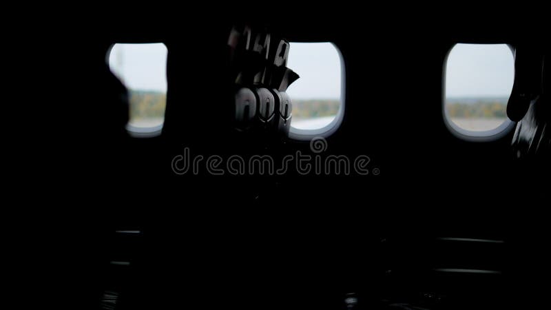 Empty Airplane Cockpit with Dashboard Navigation To Takeoff Stock Video ...