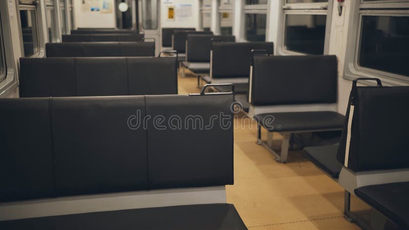 Empty Passenger Car of Economy Class Train. Stock Photo - Image of ...