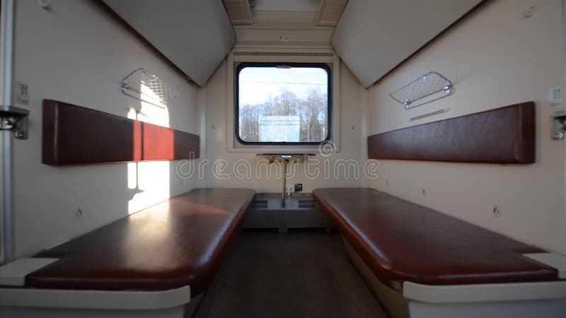 Empty Passenger Compartment in a Moving Train. Stock Video - Video of ...