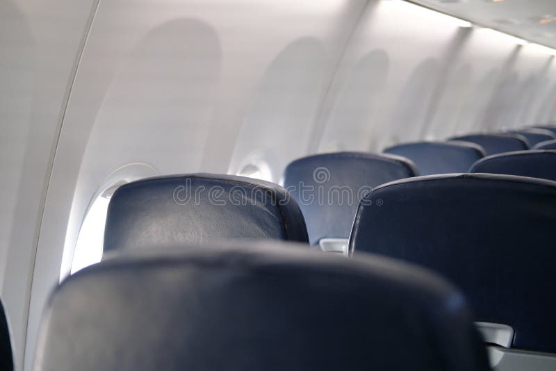 Empty Passenger Seat Inside Airplane. Chair in Aircraft Stock Photo ...