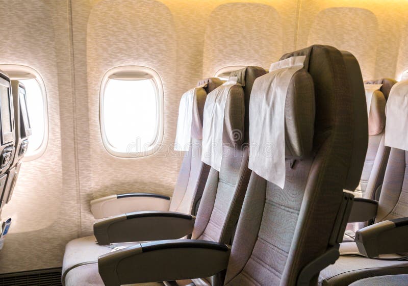 Seats in plane stock photo. Image of plane, seating - 153776856