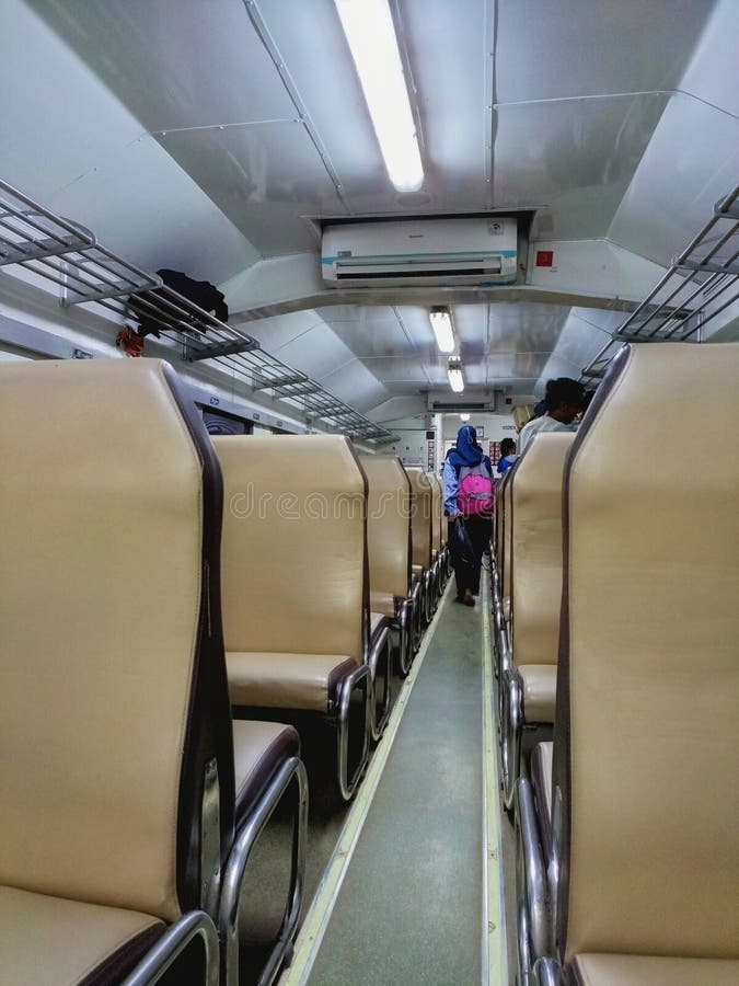 Empty Passenger Seats Lined Up in the Train Stock Image - Image of ...