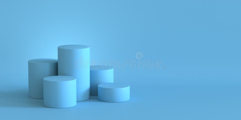 Empty Pastel Color Podium with Geometric Shape Pedestal for Product ...